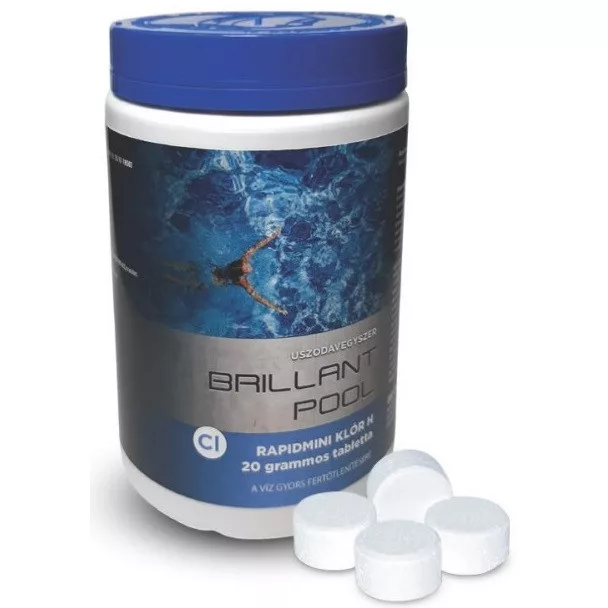 Brillant Pool Rapid Mini Klór H (20 gr), 55 %, 1 kg, klórtab
